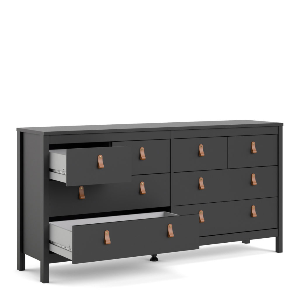 Seville Wide Chest Of Drawers 4+4 Drawers | Matte Black | Self Assembly ...
