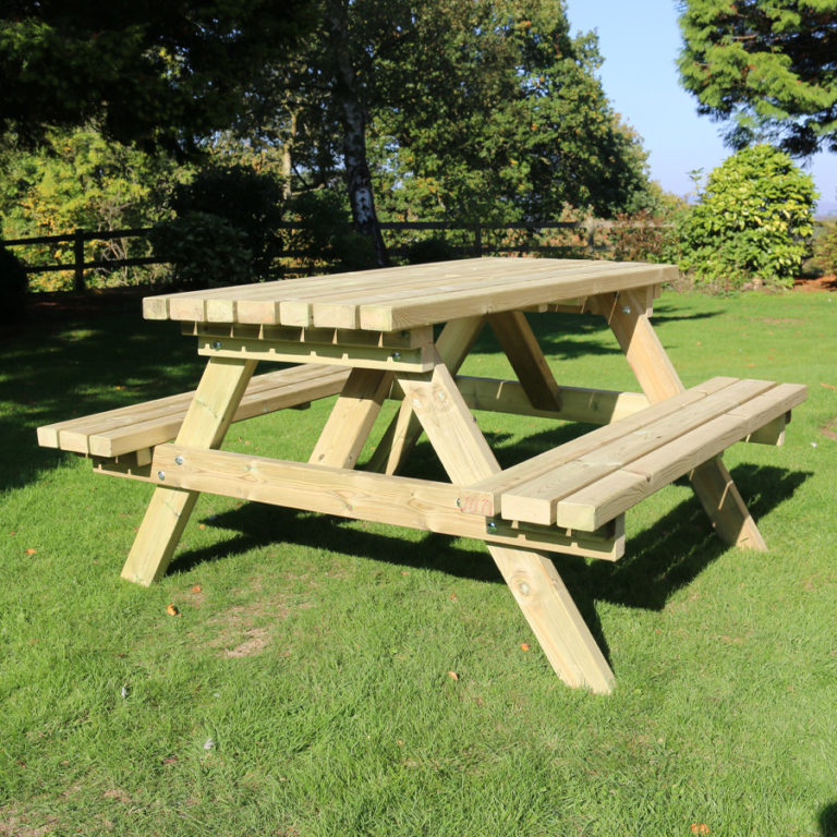 Timber Deluxe Garden Picnic Table | Large - Churnet Valley | Oak World