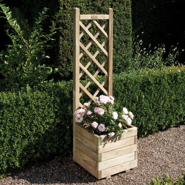 Oakworld Alfresco Square Planter & Lattice | Natural Timber | Oak World