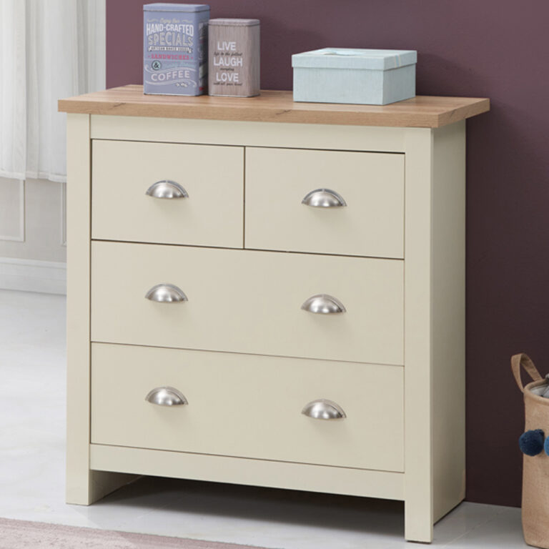 Leigh Cream Chest of 4 Drawers | Cream | Oak World