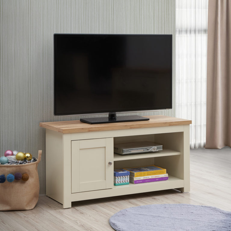 Leigh Cream TV Unit 1 DoorÃ‚Â 1 Shelf | Cream | Self Assembly | Oak World