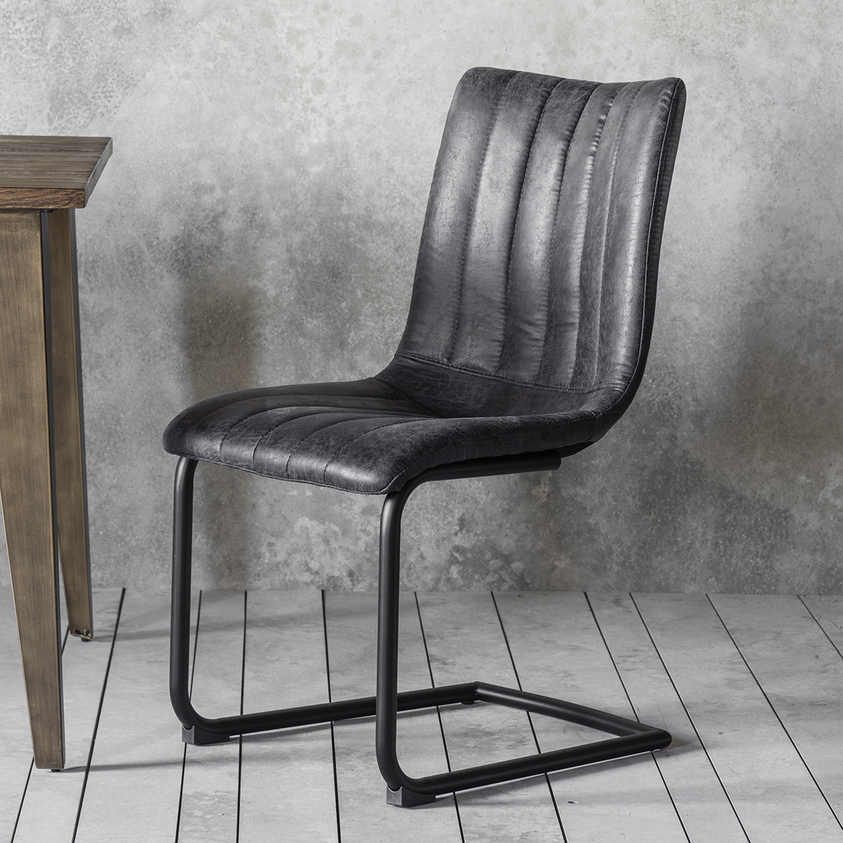 Creed Pair of Dining Chairs | Grey | Oak World