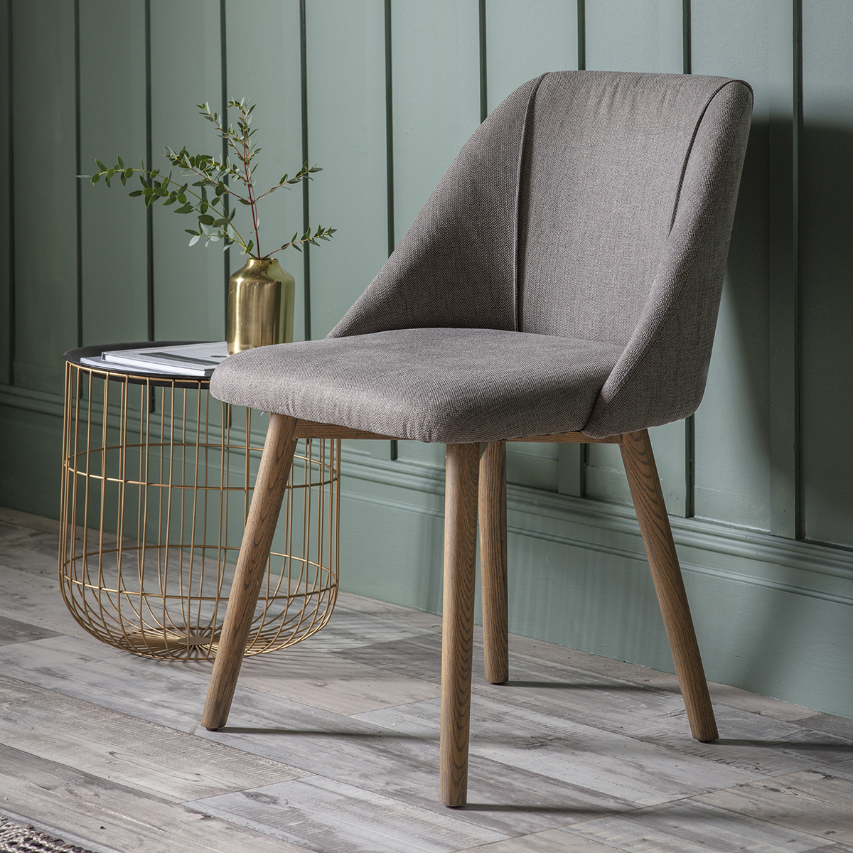 Elsie Pair of Dining Chairs | Slate Grey | Oak World