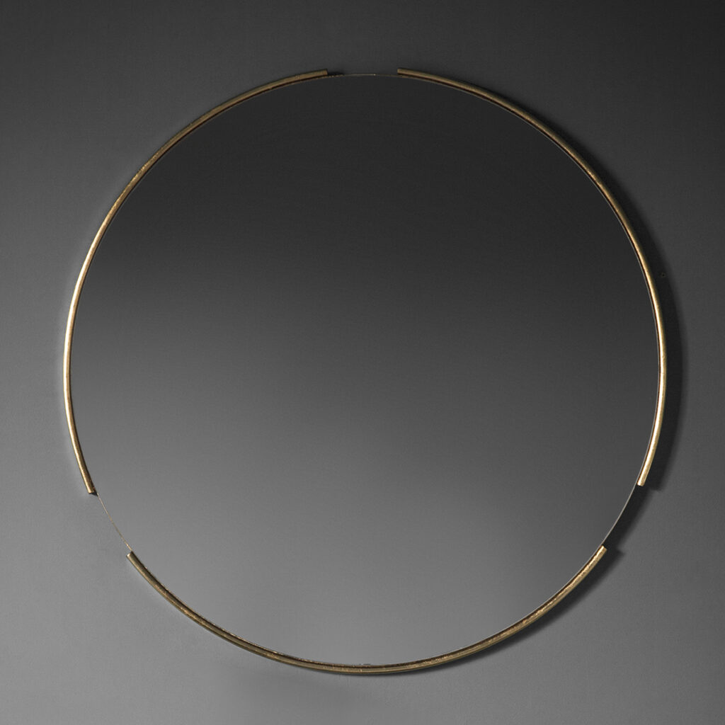 Reflections Round Mirror | Gold | Oak World