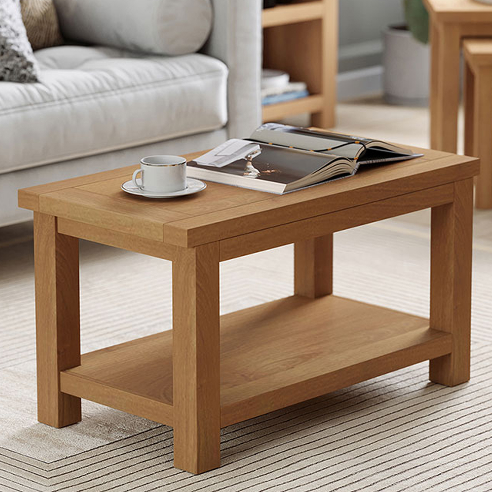 Wynyard Small Coffee Table with Shelf | Oak World