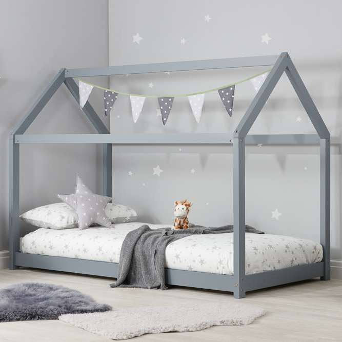 Cassa Single Bed | Grey | Oak World