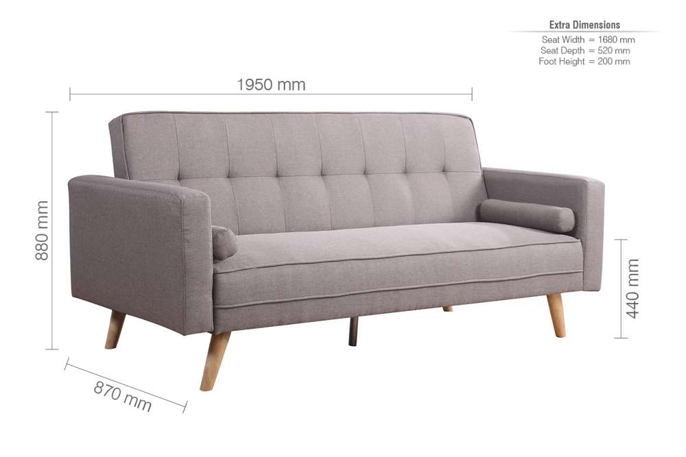 Ethan Large Sofa Bed | Grey | Oak World