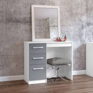 Bali 3 Drawer Dressing Table | White & Grey | Oak World