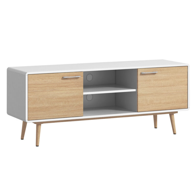 Collab TV Cabinet | White | Oak World