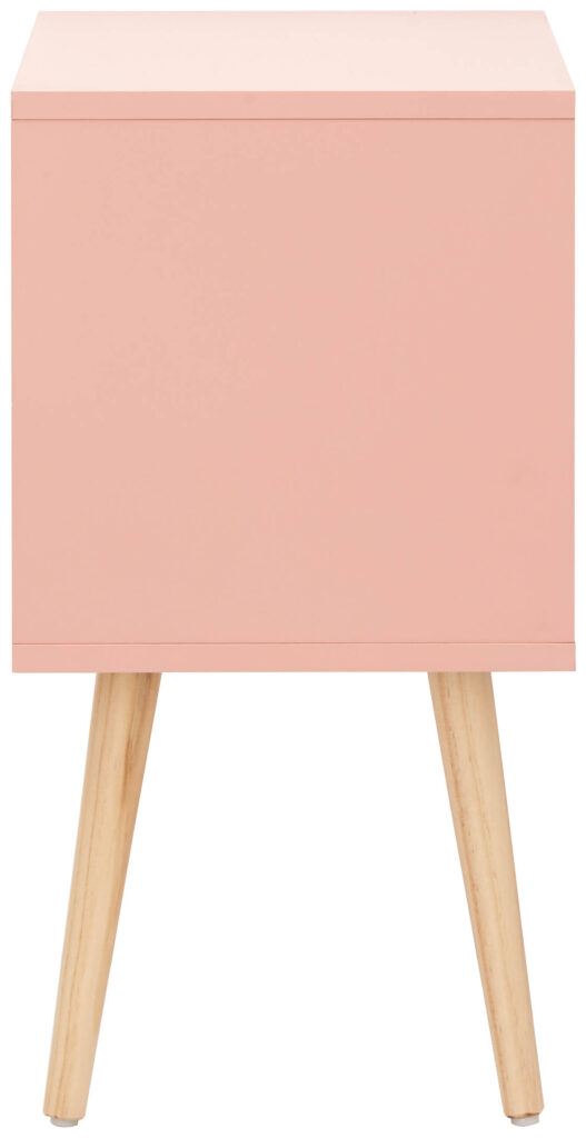 Kathmandu 2 Drawer Bedside Cabinet | Coral Pink | Self Assembly | Oak World