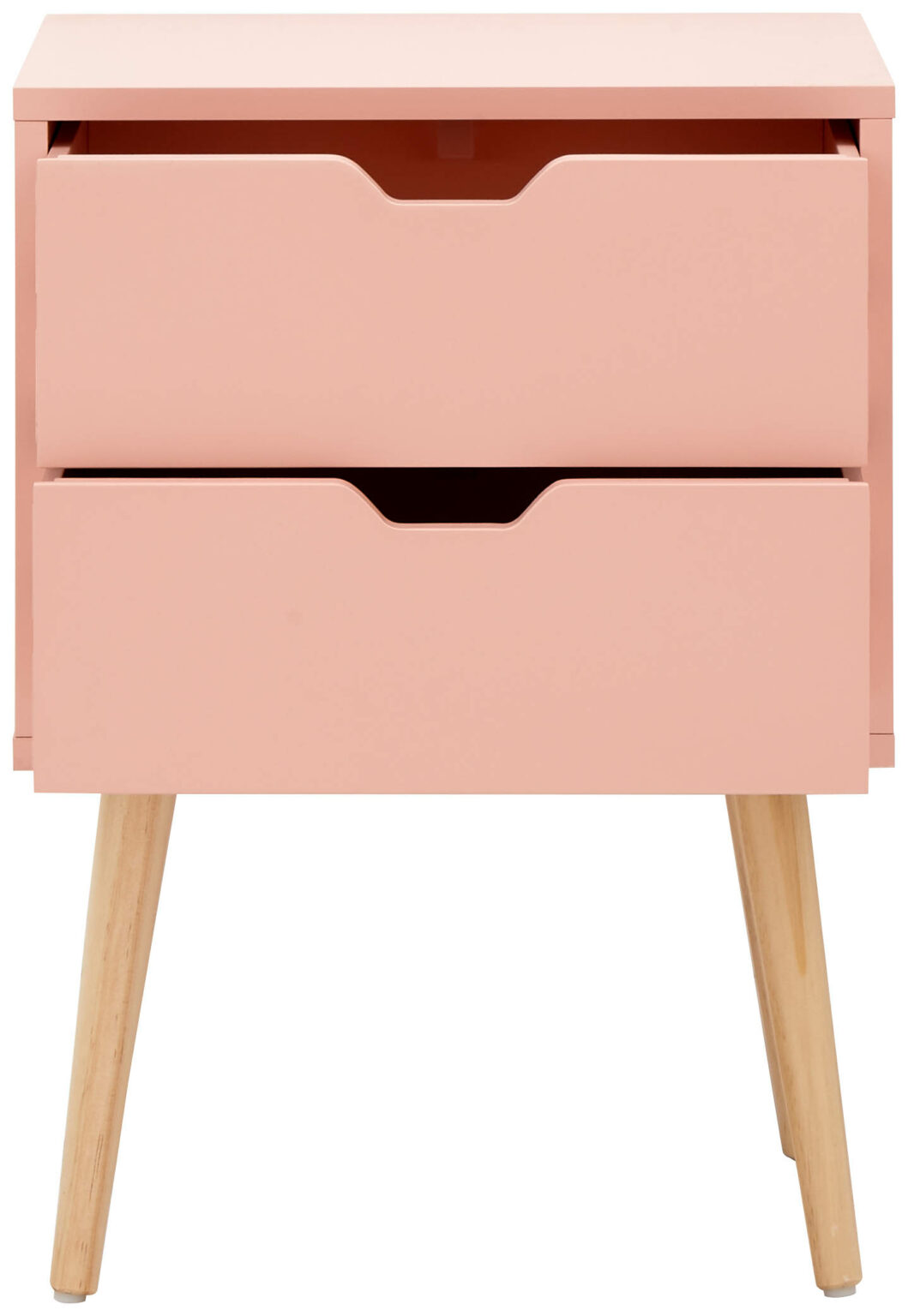 Kathmandu 2 Drawer Bedside Cabinet | Coral Pink | Self Assembly | Oak World