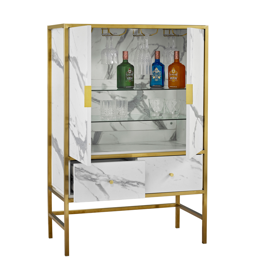 Monaco Drinks Cabinet White Oak World