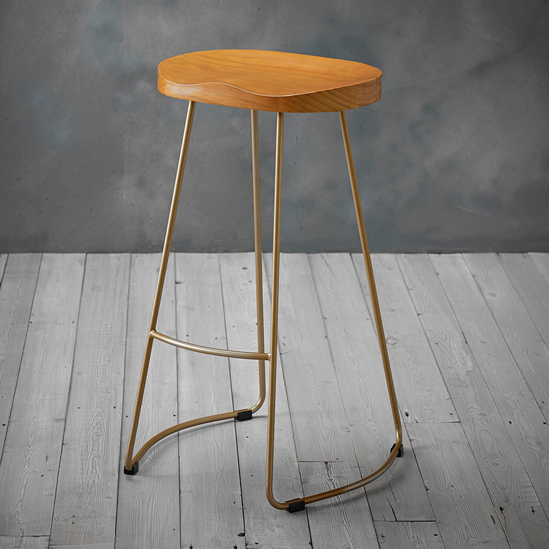 Wood seat metal legs bar stool store
