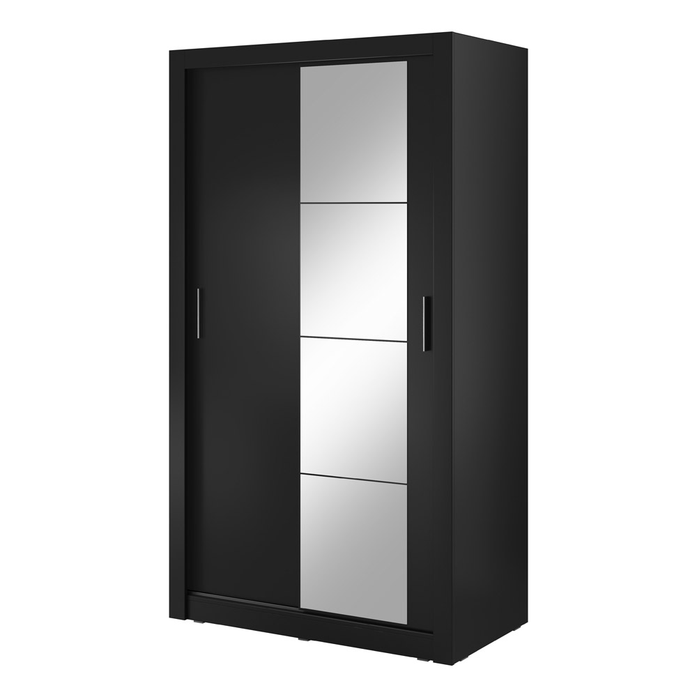 Durango 120cm Sliding Door Wardrobe | Matte Black | Oak World