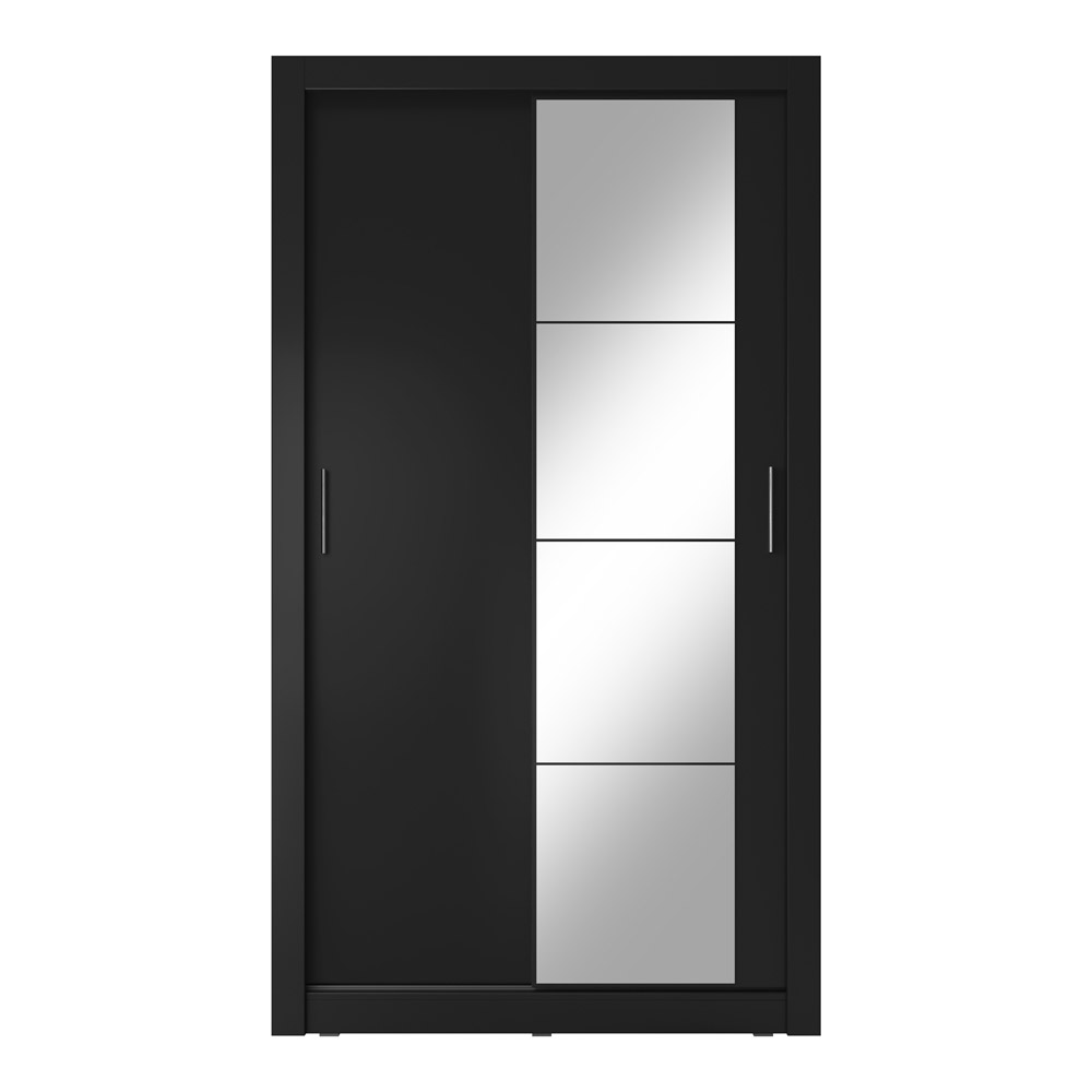 Durango 120cm Sliding Door Wardrobe | Matte Black | Oak World