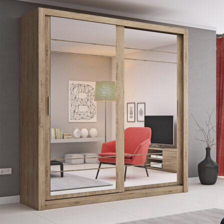 Durango 203cm Sliding Door Wardrobe | Shetland Oak | Oak World