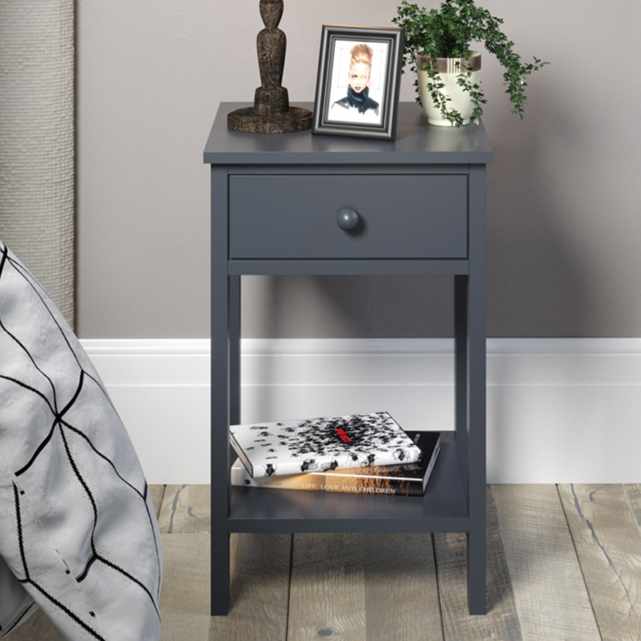 Staffa 1 Drawer Petite Bedside Cabinet Blue