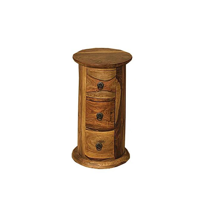 Surat 3 Drawer Round Chest | Oak World