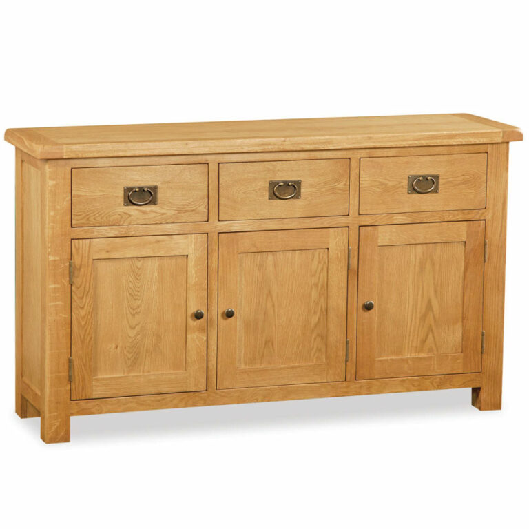 Salisbury Rustic Oak Large Sideboard | Wax Finish | Assembled | Oak World