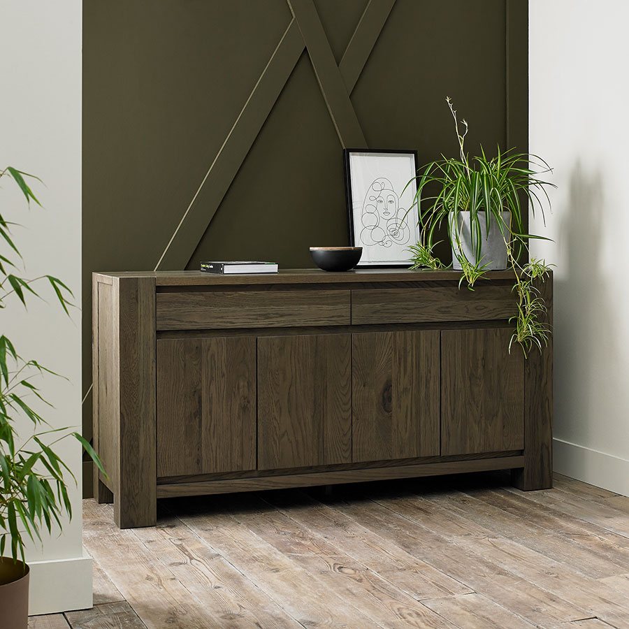 Watford Fumed Oak Wide Sideboard | Oak World