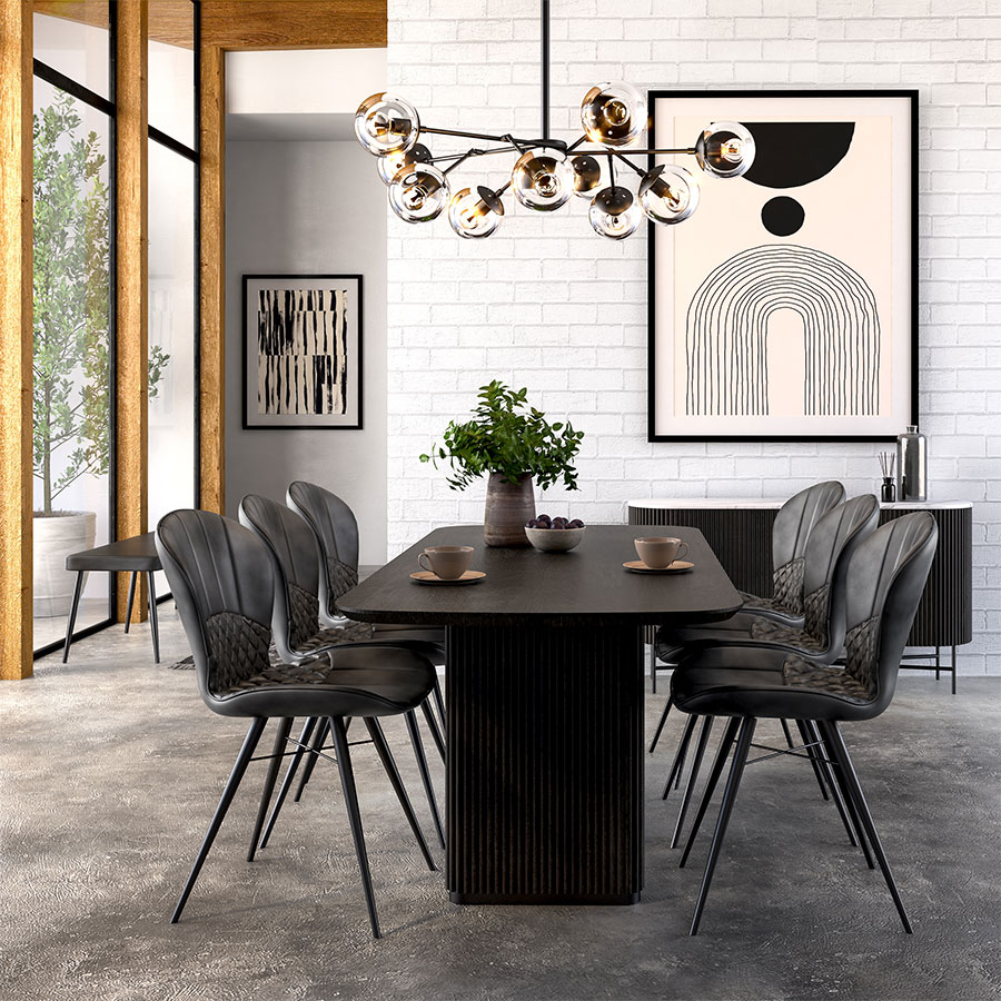 Eindhoven Oval Dining Table | Charcoal | Oak World