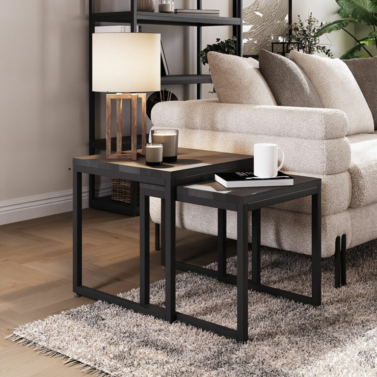 Oak Nest of Tables | Hardwood & Painted Nest of Tables | Oak World