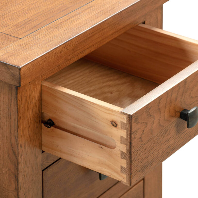 Wynyard Rustic Compact 3 Drawer Bedside | Oak World