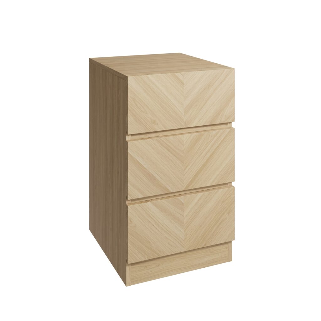 Phoenix 3 Drawer Bedside Table | Euro Oak | Oak World