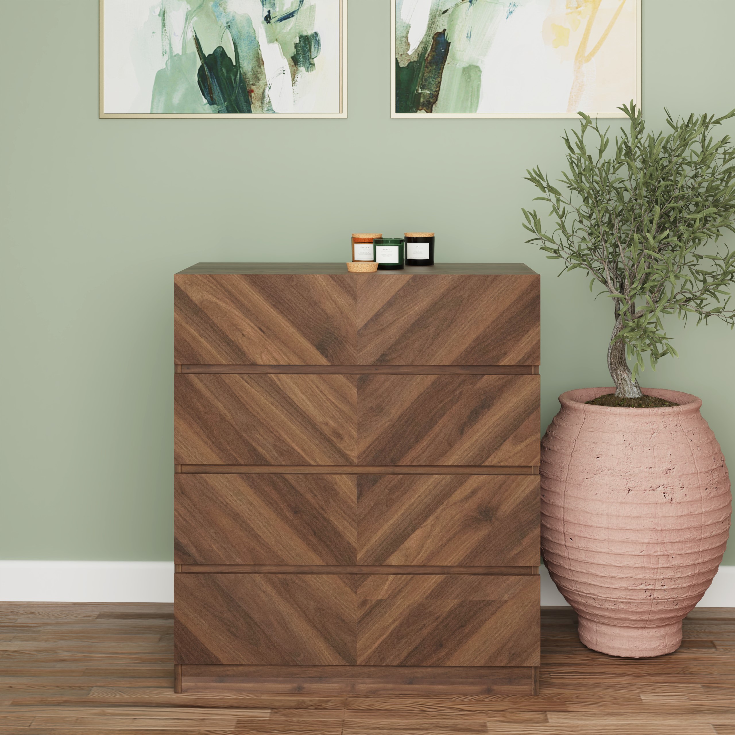Phoenix 4 Drawer Chest | Royal Walnut | Self Assembly | Oak World