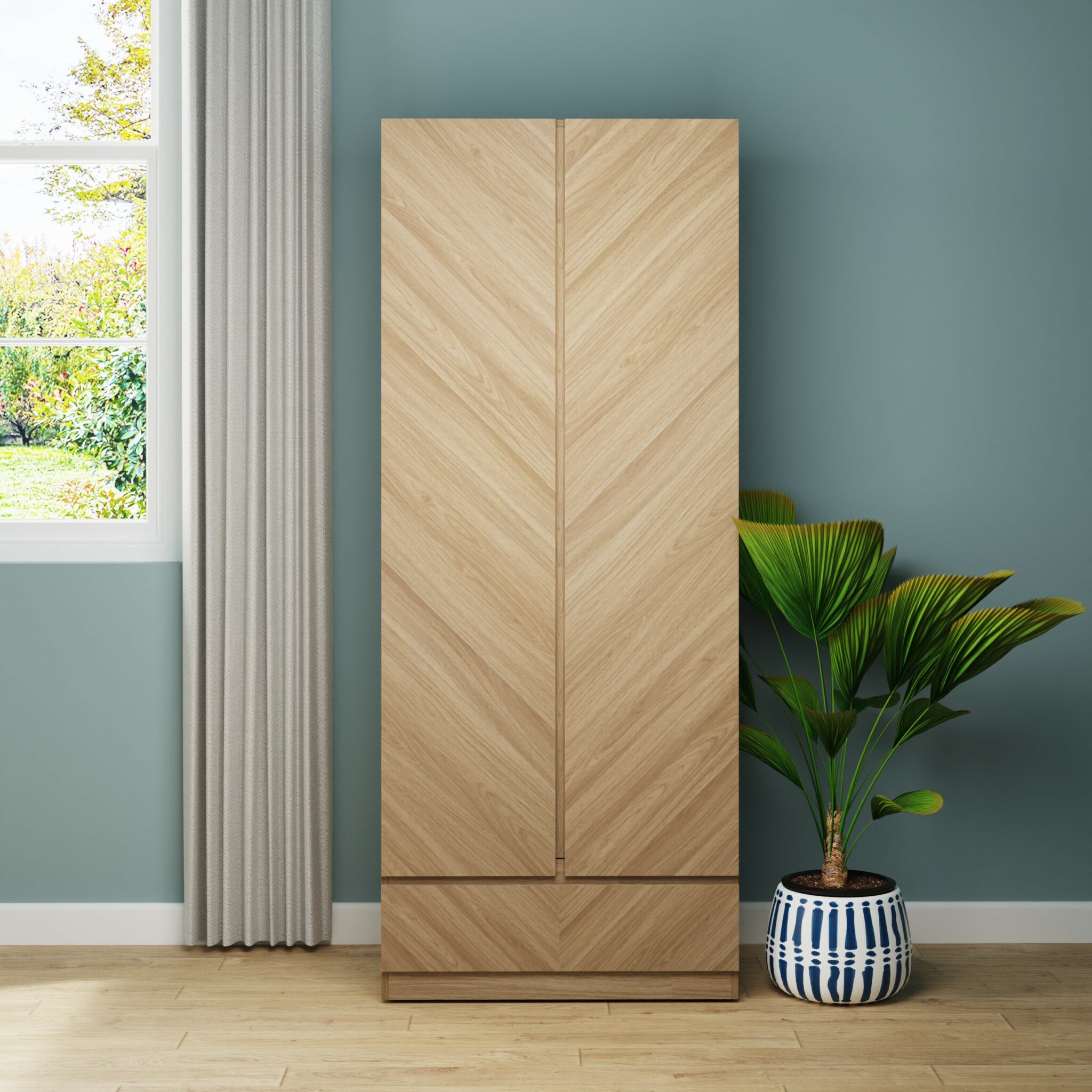 Phoenix 3 Door 4 Drawer Wardrobe | Euro Oak | Self Assembly | Oak World