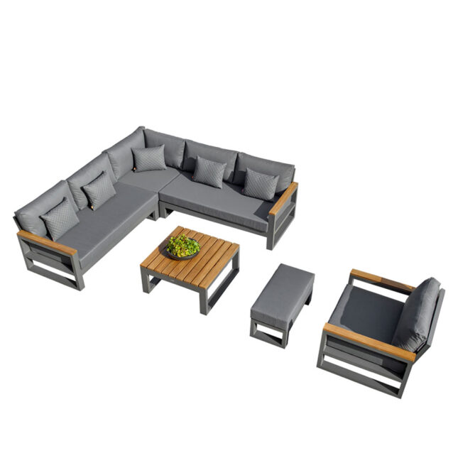 Soho Corner with Arms Grey | Oak World