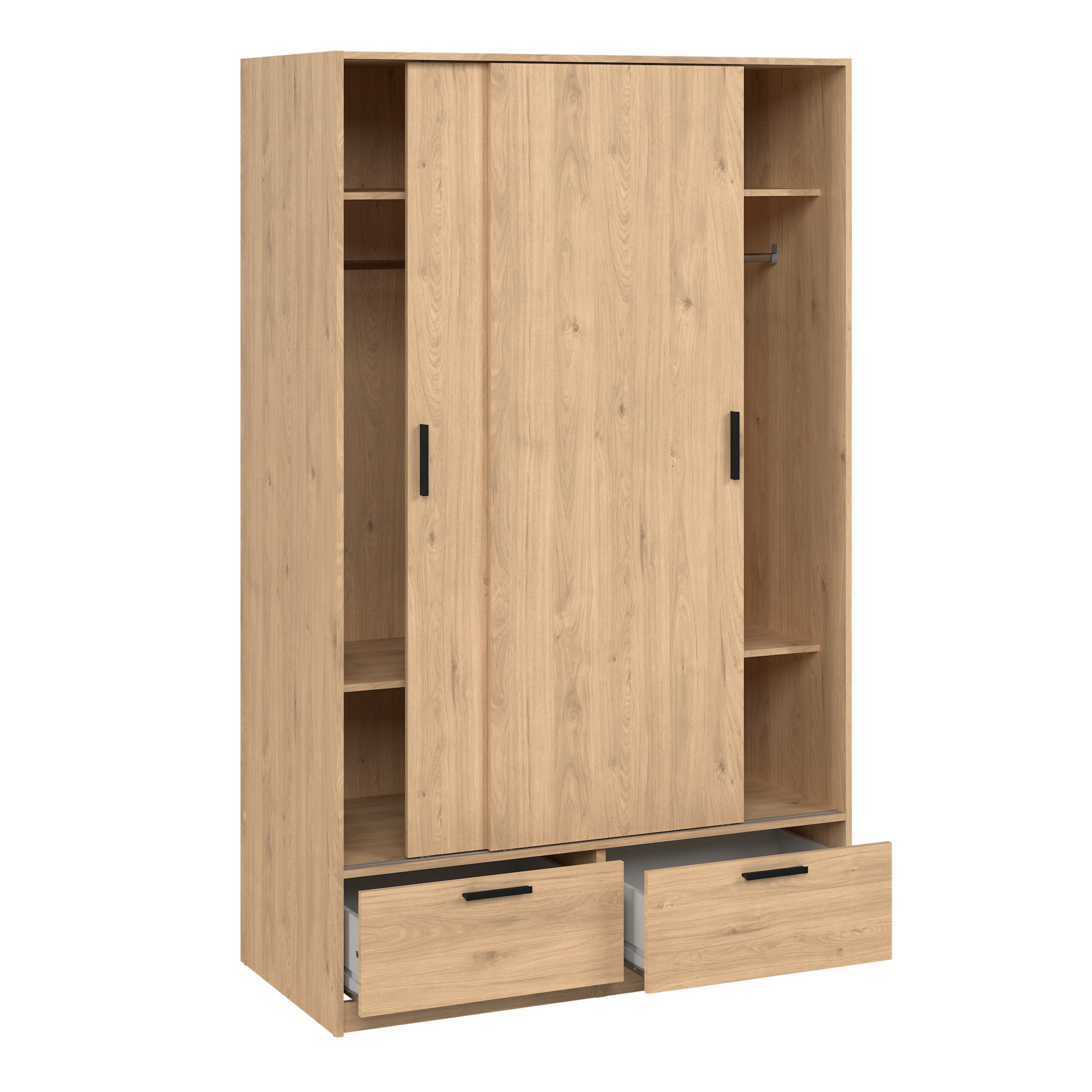 Line Wardrobe with 2 Doors + 2 Drawers in Jackson Hickory Oak ...