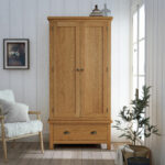 Ancroft Waxed Oak Gentlemans Wardrobe | Oak World