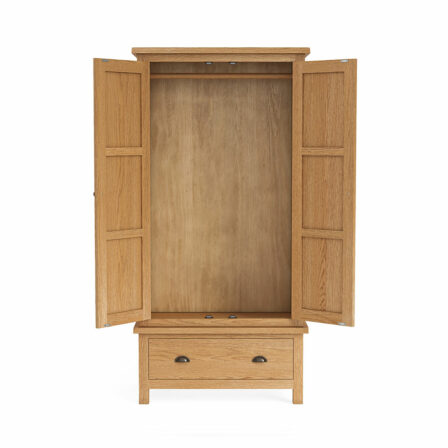 Ancroft Waxed Oak Gentlemans Wardrobe | Oak World