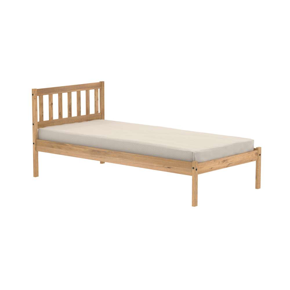 Lisbon Single Bed Brown | Assembly Required | Oak World