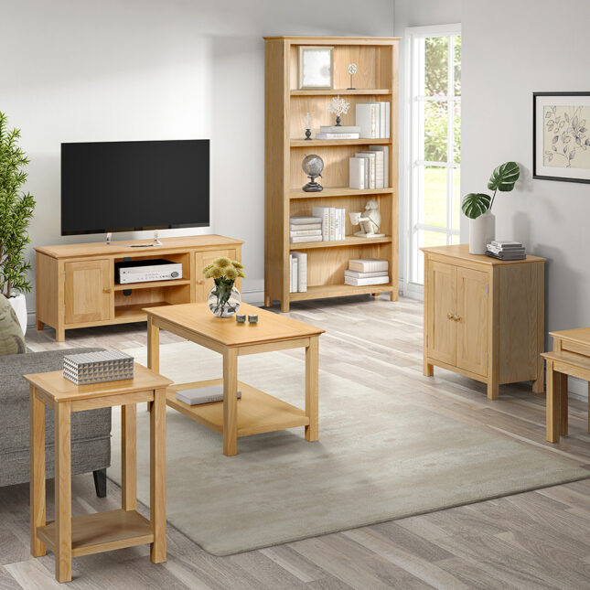 Emperor Oak Small 2 Door Cabinet | Assembled | Oak World