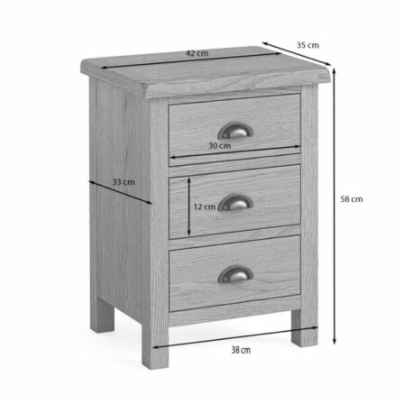 Bywell Waxed Oak Bedside Cabinet | Assembled | Oak World