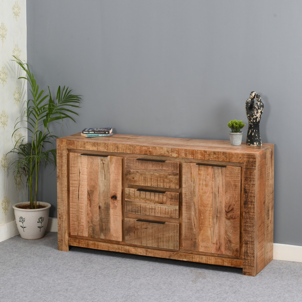 Epping Solid Wood Large Sideboard 2 Door 3 Drawer | Oak World