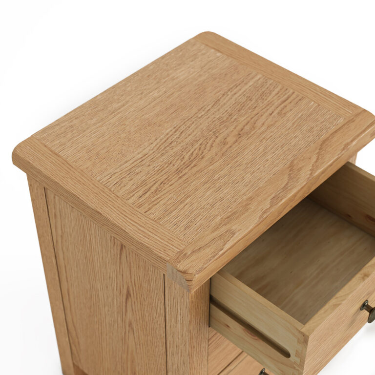 Bywell Waxed Oak Bedside Cabinet | Assembled | Oak World