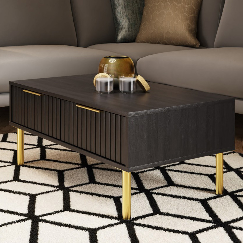 Black Calista Coffee Table | Self Assembly | Oak World