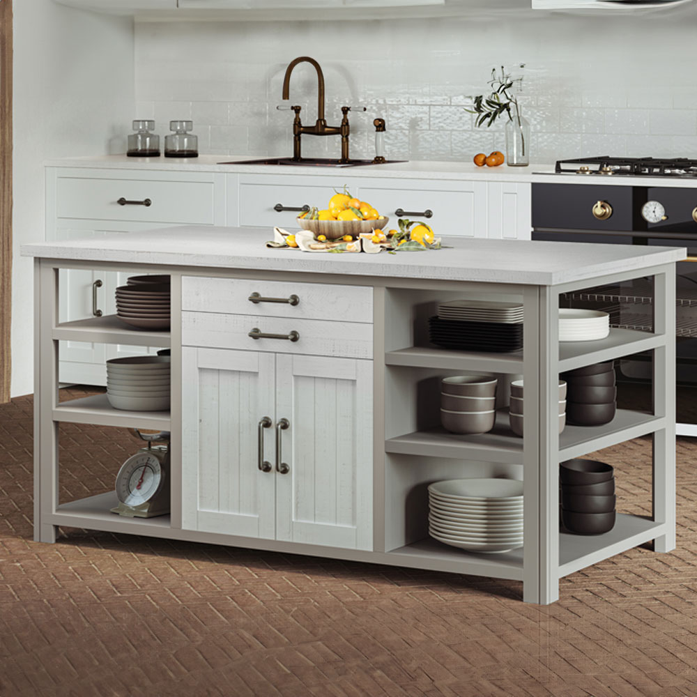 Aldgate Kitchen Island | Assembled Grey | Oak World