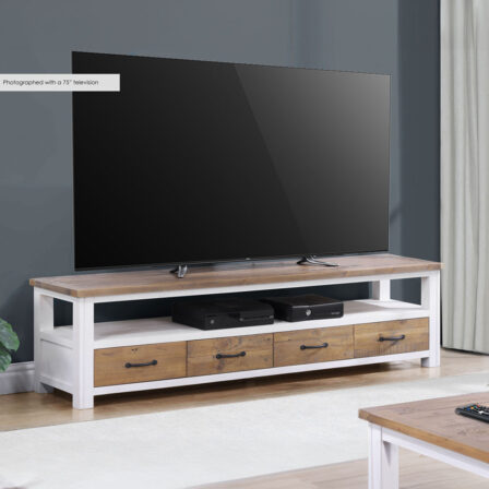 White Barkingside Large Widescreen Television cabinet | Assembled | Oak ...