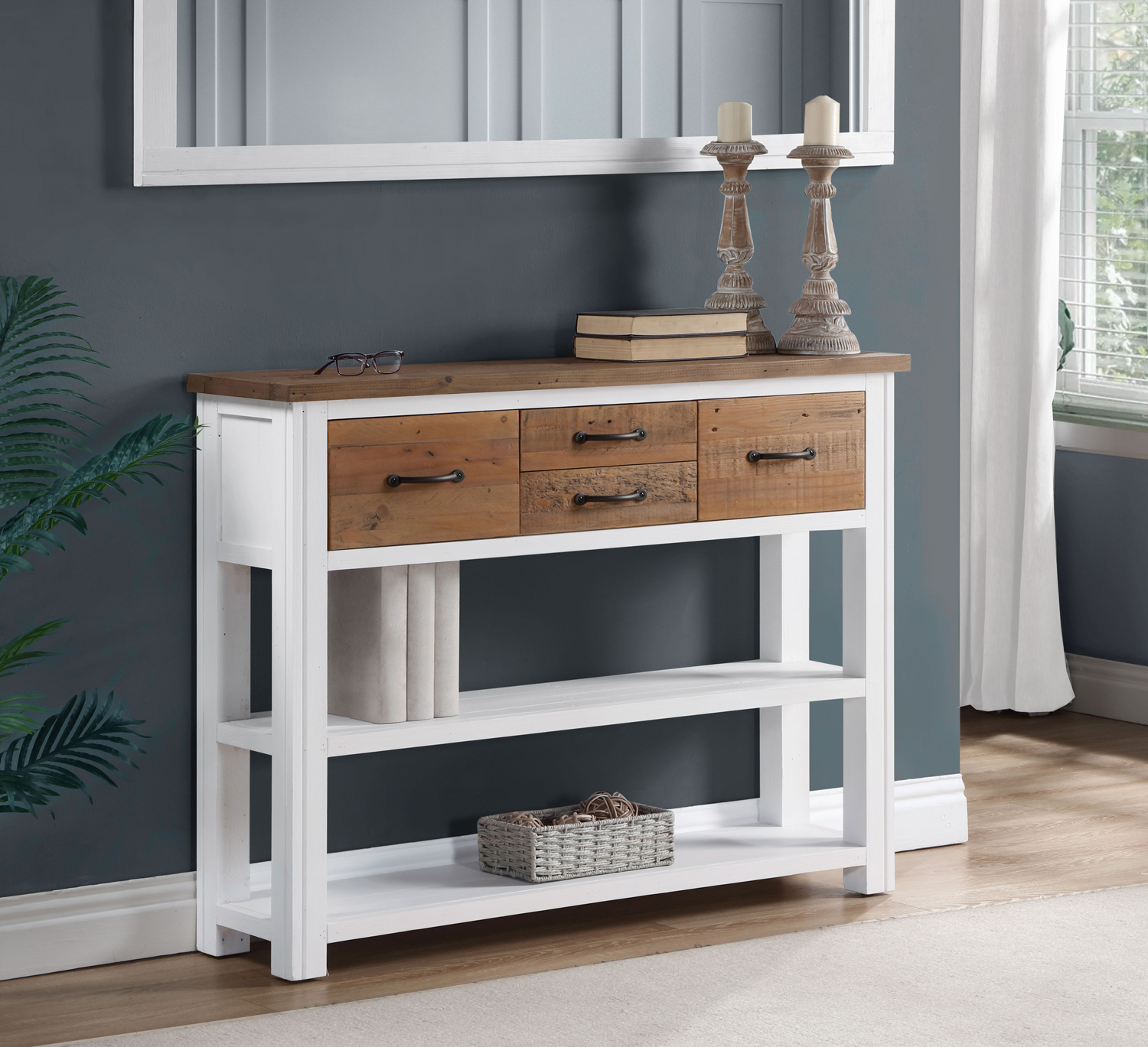 Barkingside Low Bookcase / Console | Fully Assembled | Oak World