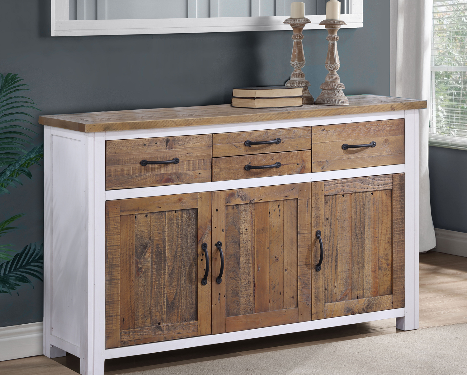 White Barkingside Sideboard 3 Door / 4 Drawer | Fully Assembled | Oak World