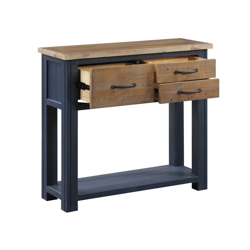Blue Debden Hall Table | Assembled | Oak World