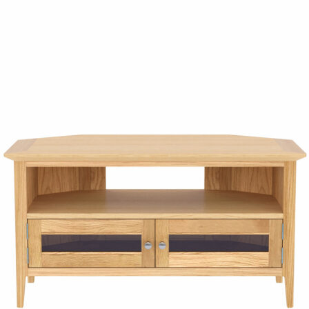 Upney Glazed Corner TV Unit | Assembled | Oak World