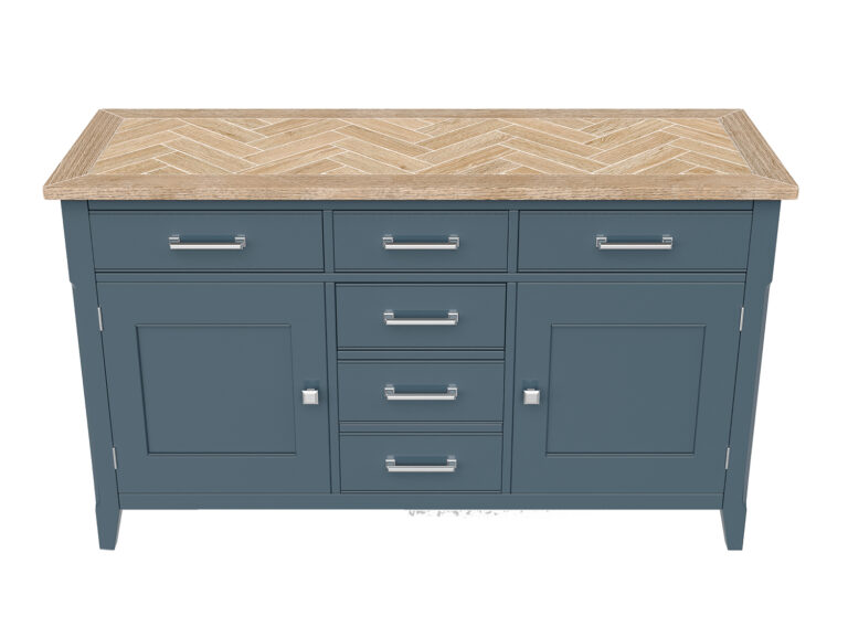 Blue Stockwell Large Sideboard | Assembled | Oak World