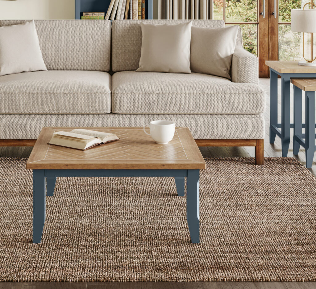 Blue Stockwell Square Open Coffee Table | Assembled | Oak World