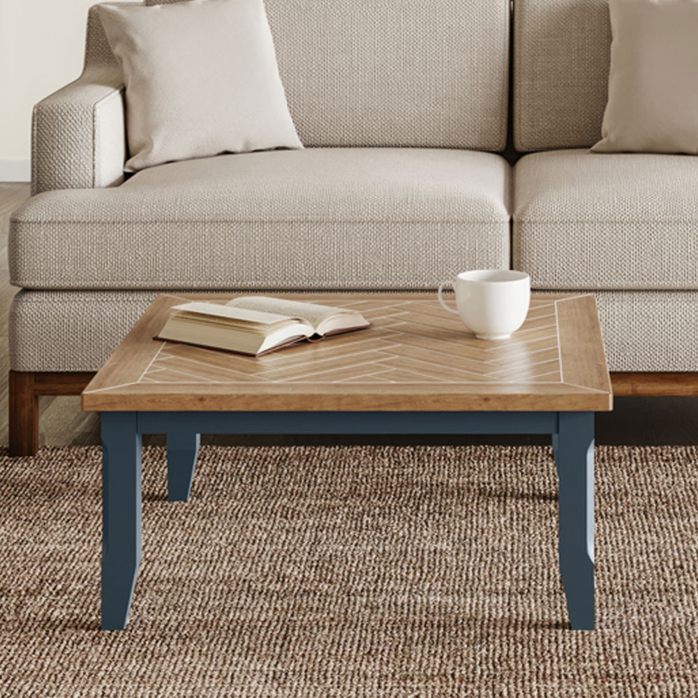 Blue Stockwell Square Open Coffee Table | Assembled | Oak World
