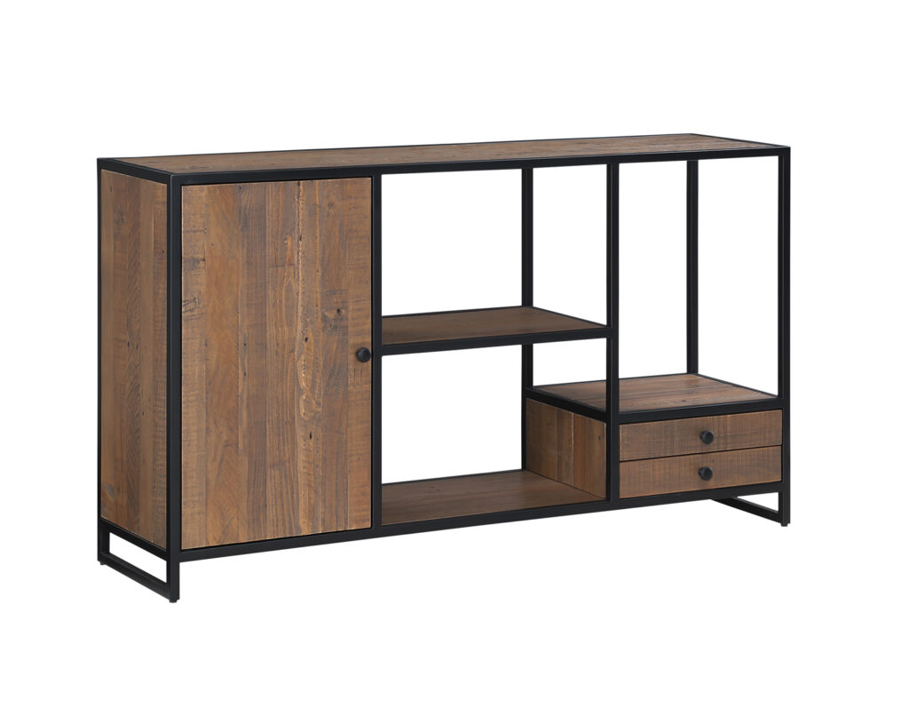 Black Victoria Rustic Funky Open Console Table | Assembled | Oak World